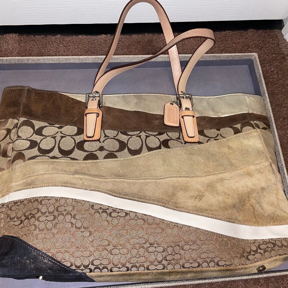 Coach Signature Suede Tote Limited Edition Rare - Gem